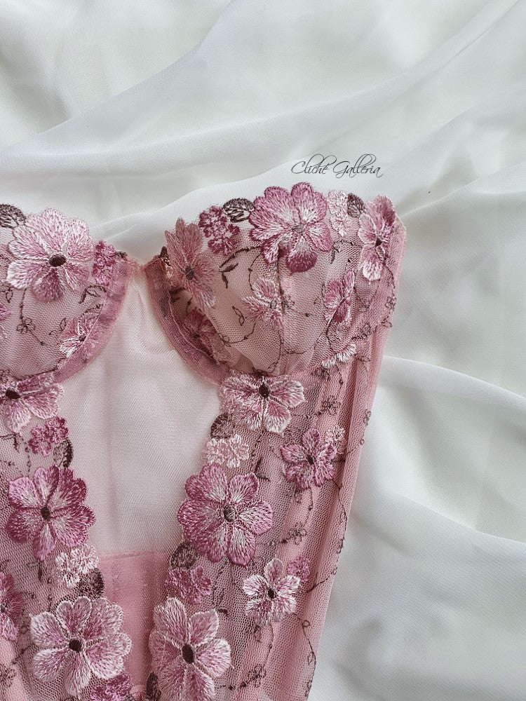 Polly - Pastel Pink Periwinkle Bustier – Cliché Galleria